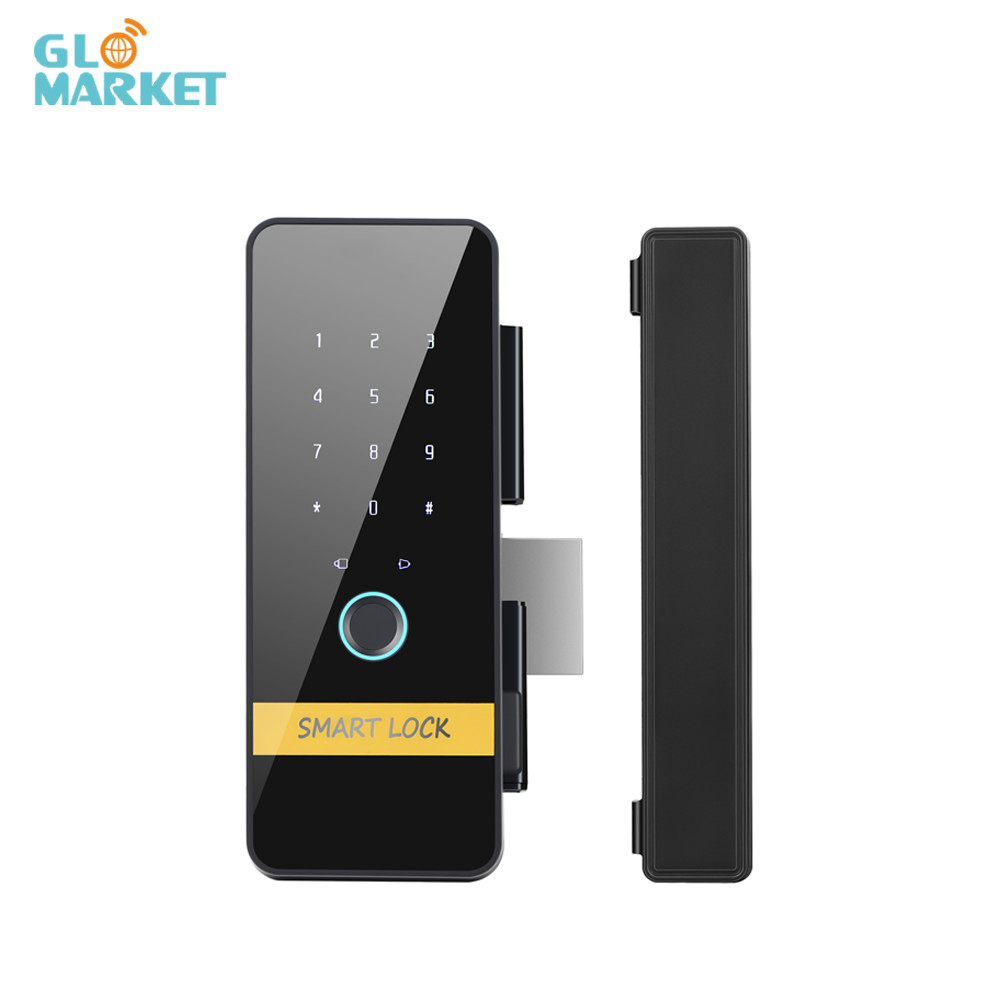 Glomarket Smart Tuya Glass Door Lock Fingerprint Password Remote Unlock ...